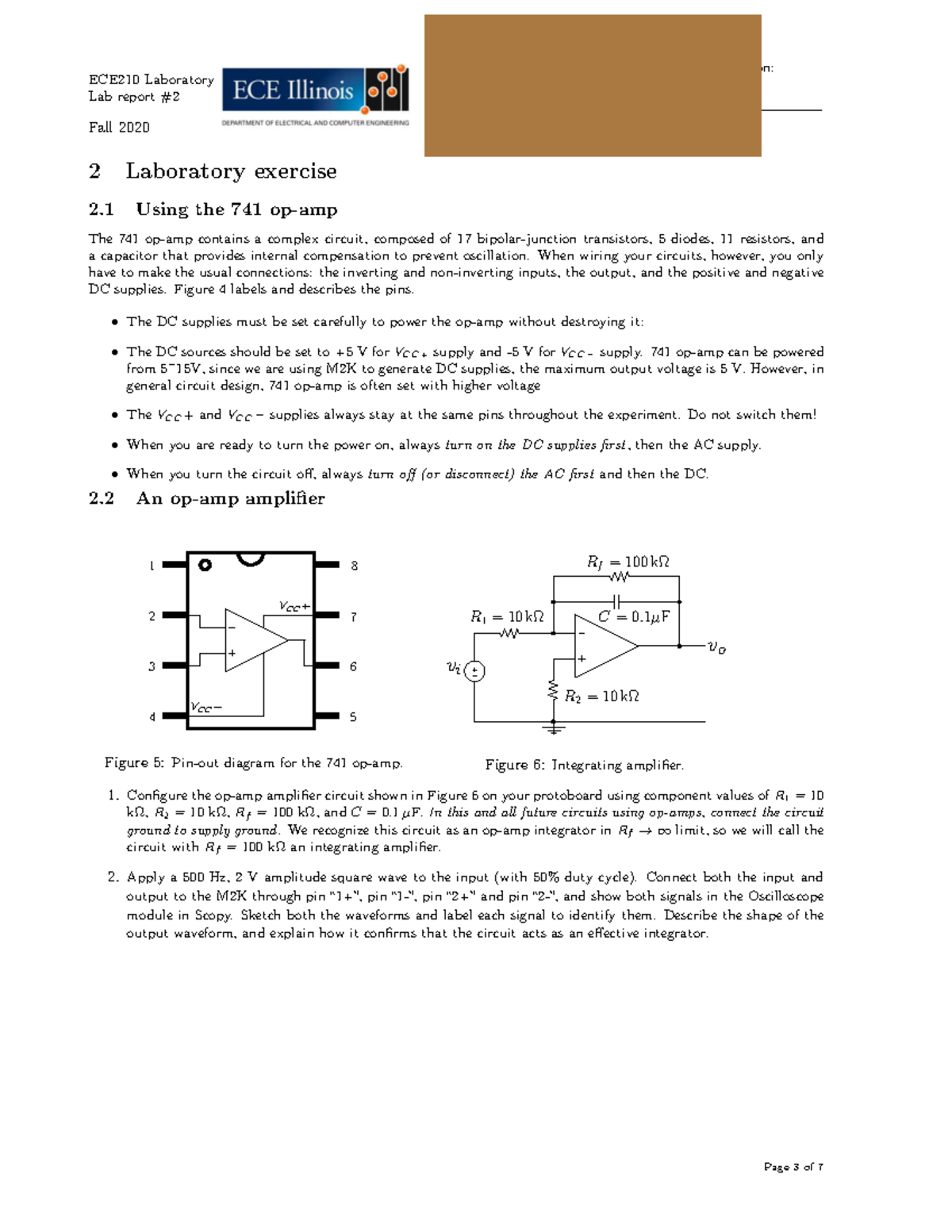 Fall20 ECE210 Lab 2 Report: 741 Op-Amp Circuit Analysis - Studocu