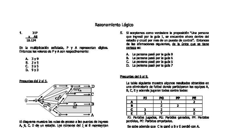 Ejercicio de Razonamiento Lógico 1 - 31P - Studocu
