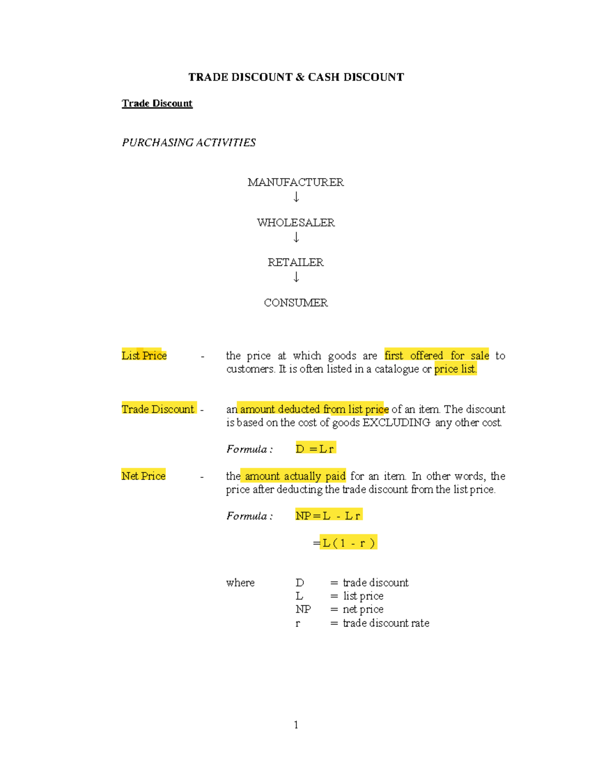 Chapter 7: Trade and Cash Discounts in Purchasing Activities - Studocu