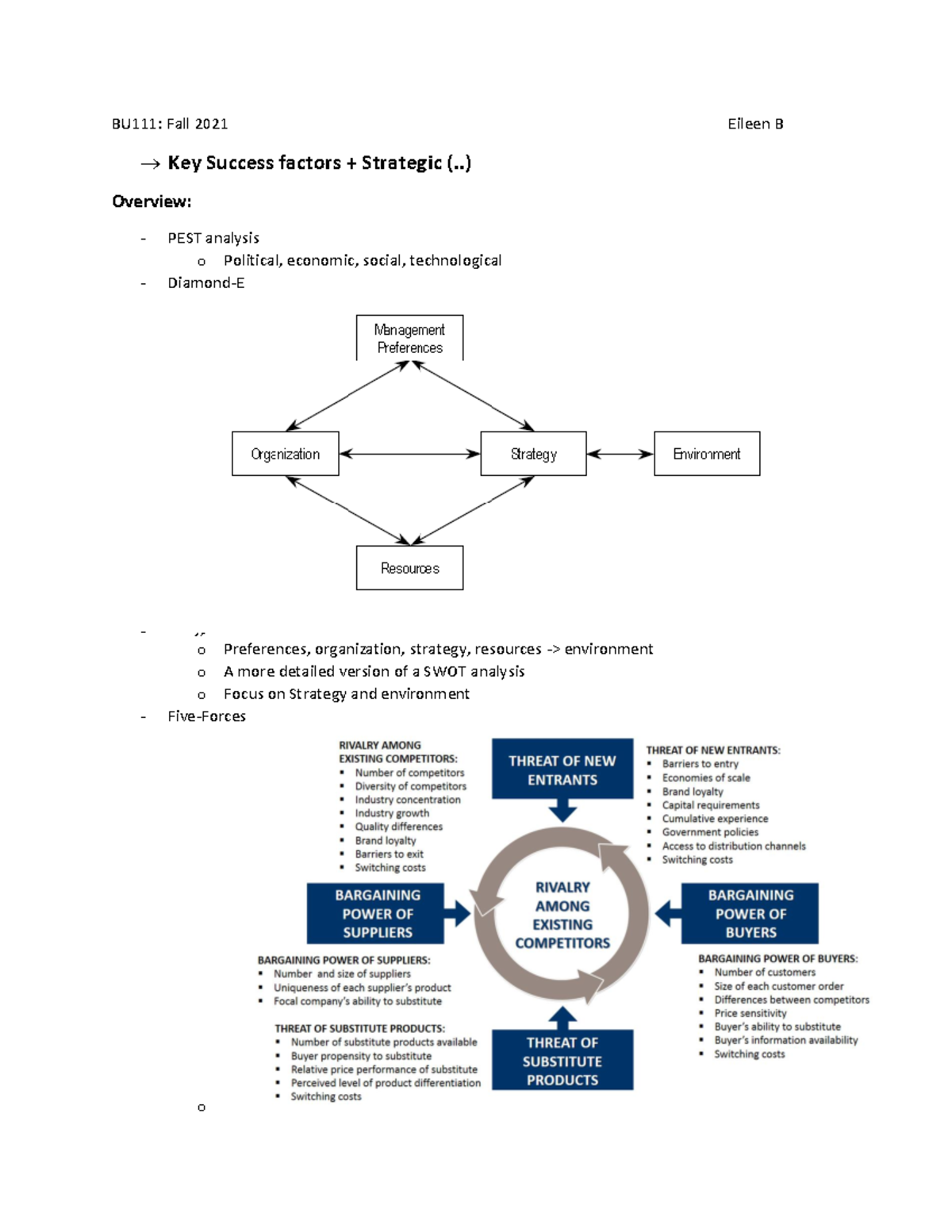 Bu111 Lecture 1 and 2 Sofy (External and Internal Environment) - BU111 ...