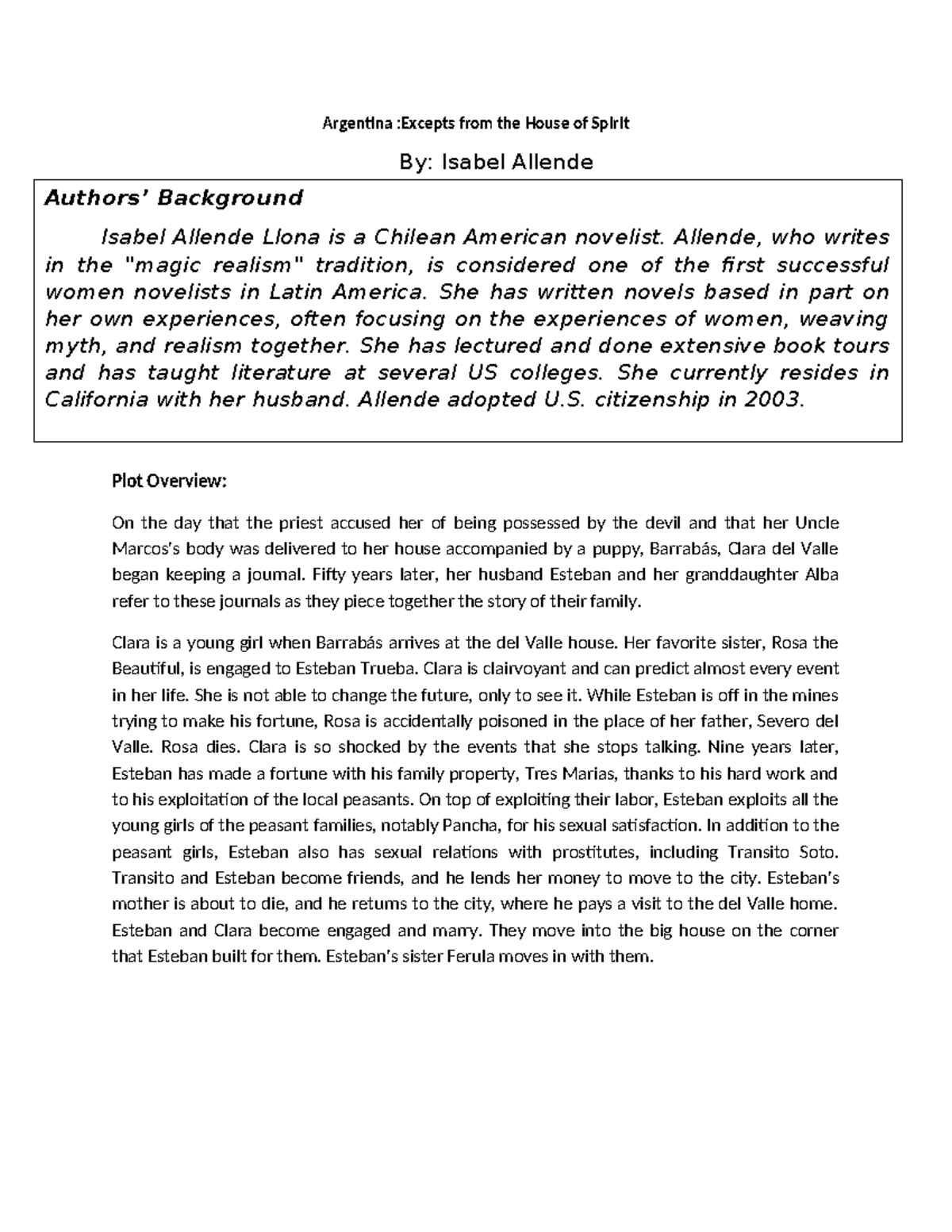 The House of Spirits: Summary & Analysis of Isabel Allende's Novel ...