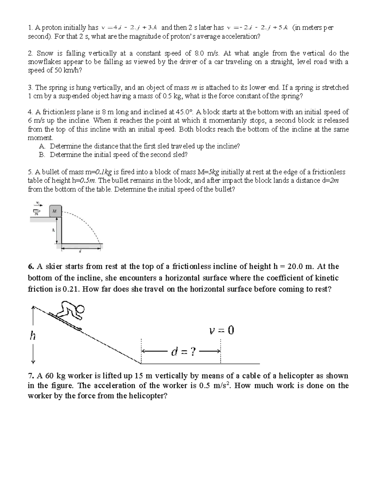 Physics Test SV - Average Acceleration & Forces Analysis - Studocu