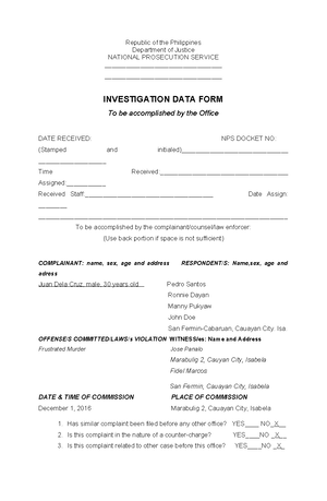 Certification Police Blotter - Republic of the Philippines National ...