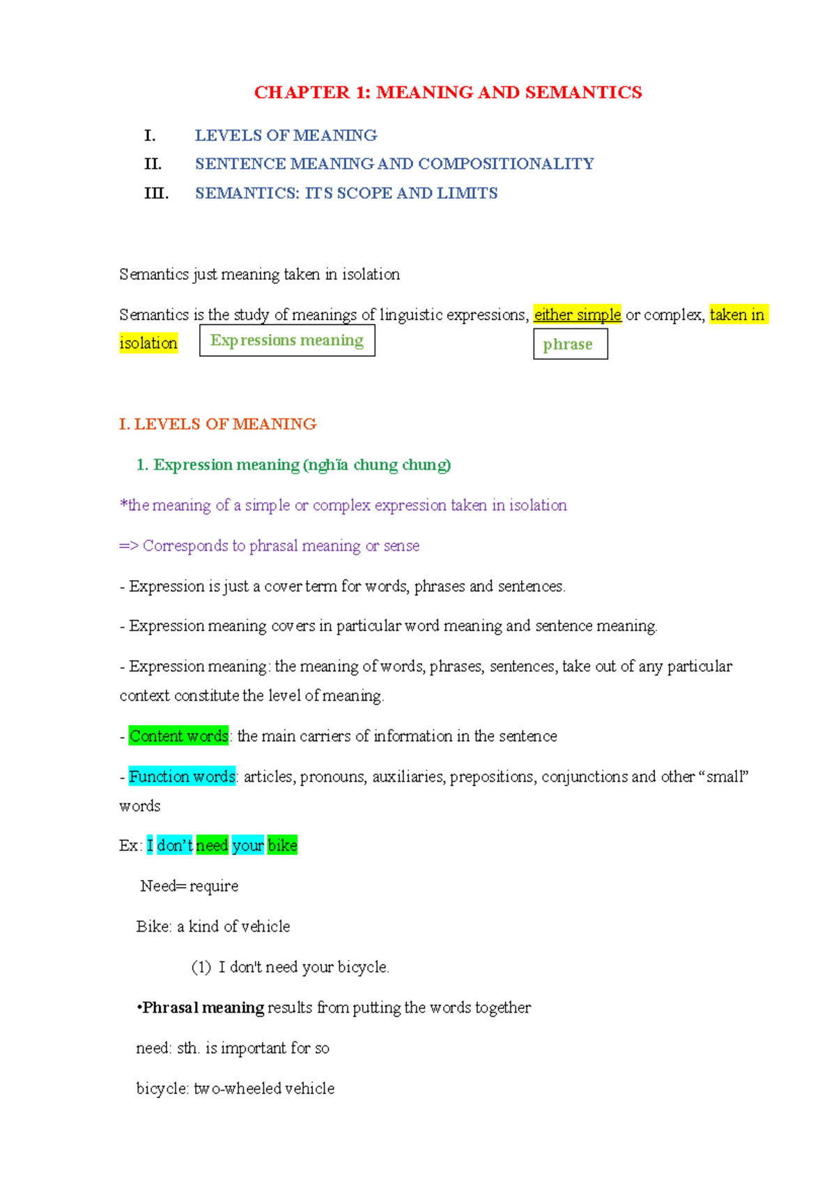 Chapter 1: Meaning and Semantics in Linguistics (Semantics 2) - Studocu