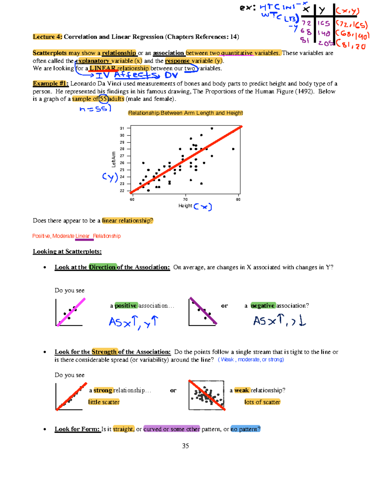 Lecture 4: Correlation & Linear Regression Insights (Stats Exam) - Studocu