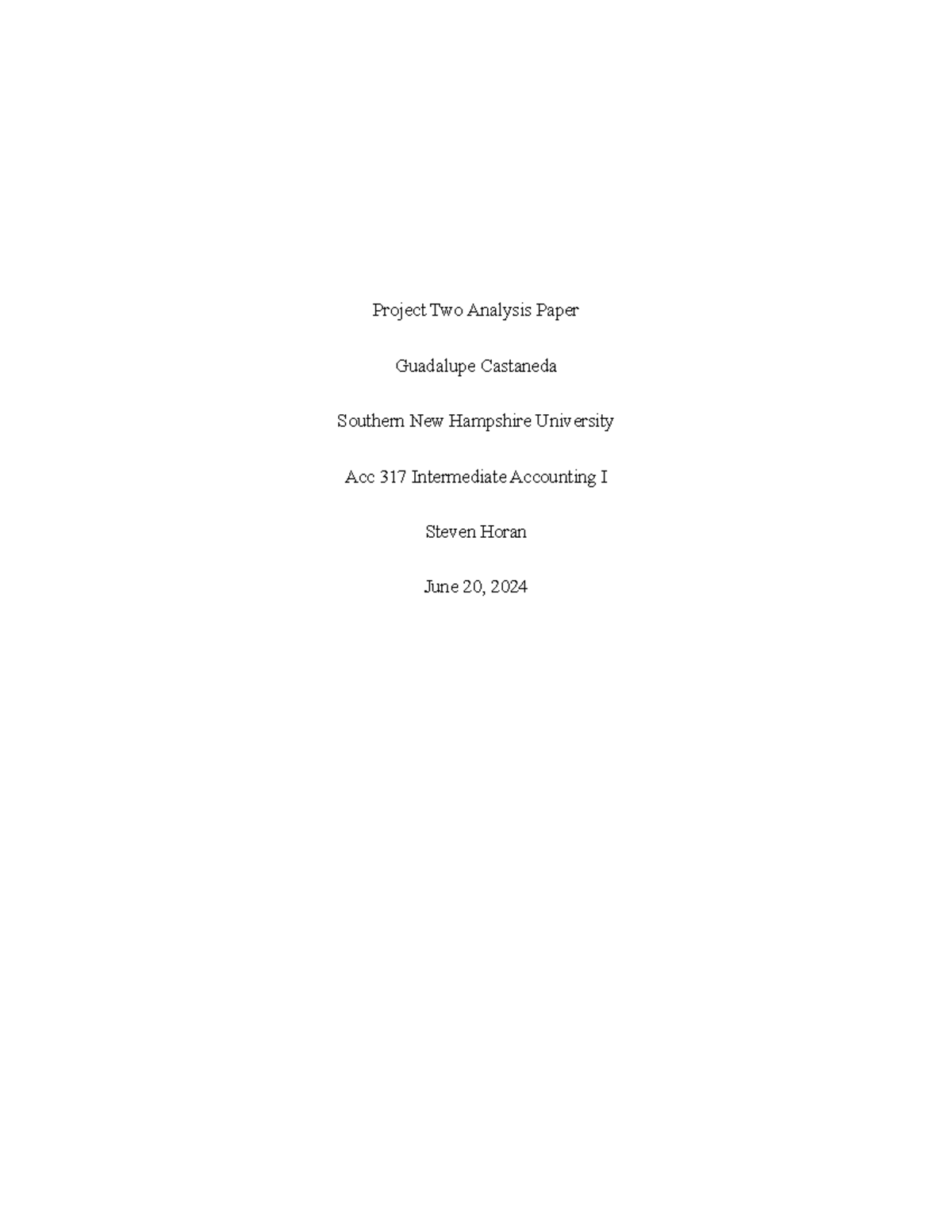 Acc.317 Project Two Analysis on PP&E & Goodwill Insights - Studocu