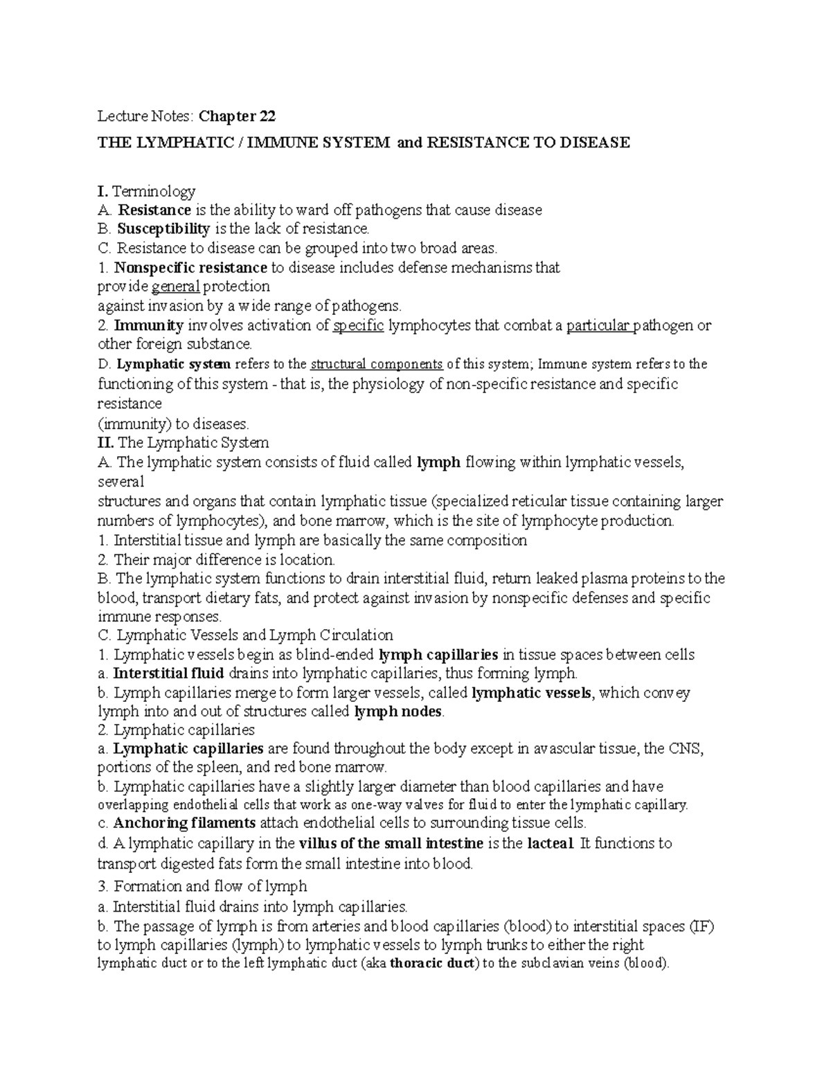 332296858 Lecture Notes: Chapter 22 on Lymphatic System Immunity - Studocu