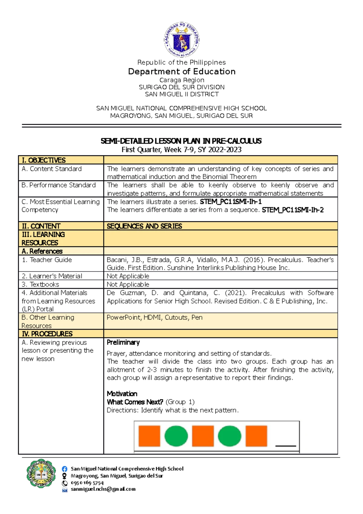 Brigada Eskwela Form 3 - Resource Mobilization Form - BE FORM 03 ...