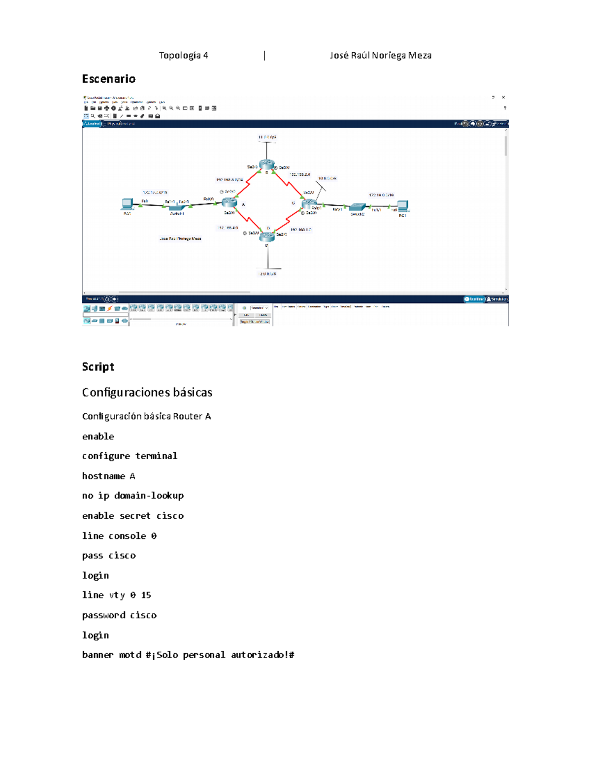 Topologia 4 Cisco - Topología 4 | José Raúl Noriega Meza Escenario ...