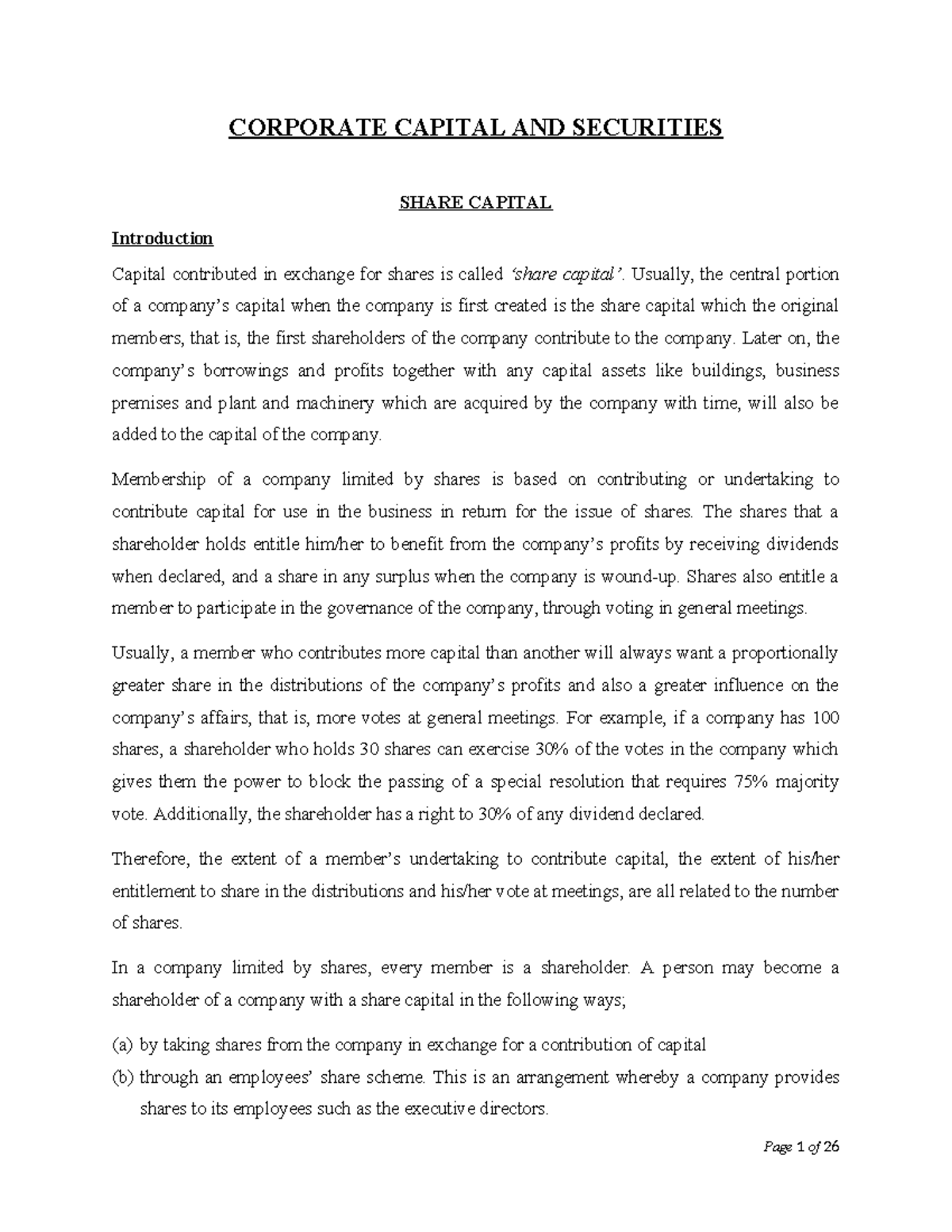 Corporate Capital and Securities: Understanding Share Capital Concepts ...