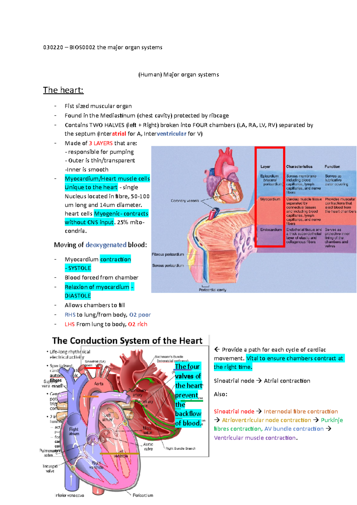 A "cheat sheet" for the basic major organ systems, because sometimes ...