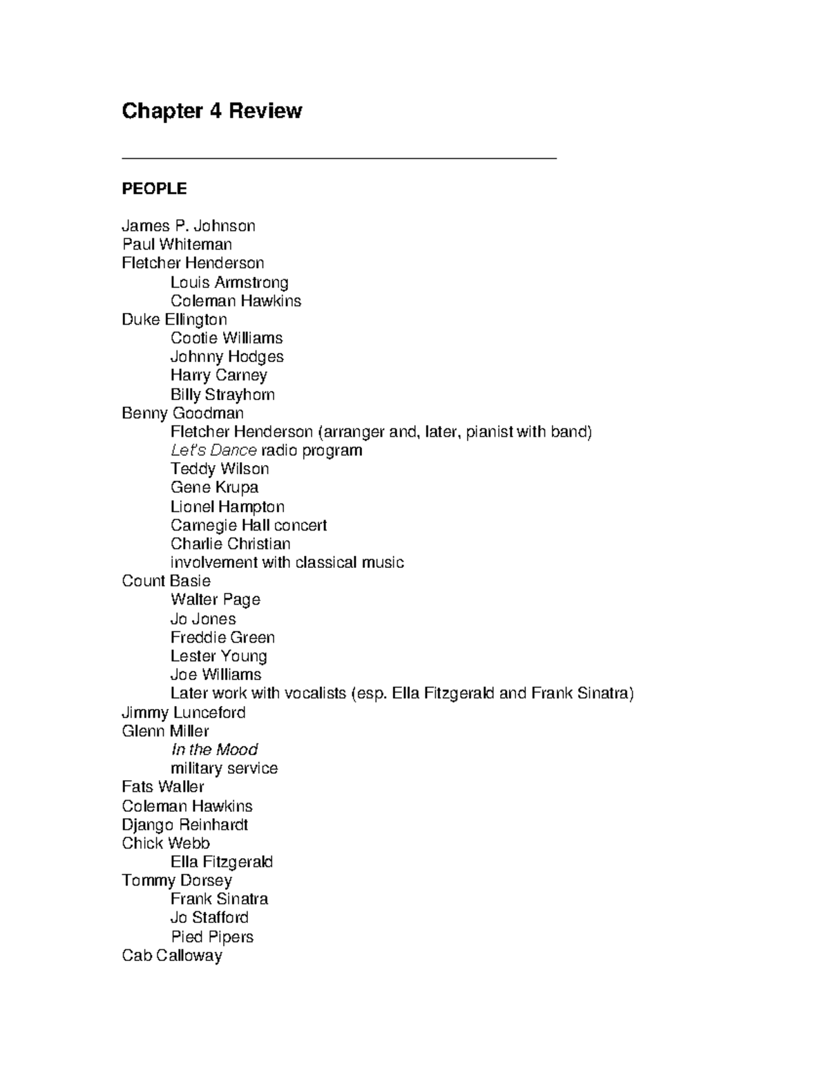 Chapter 4 Review: Key Figures in Jazz History - TEST 2 Study Guide ...