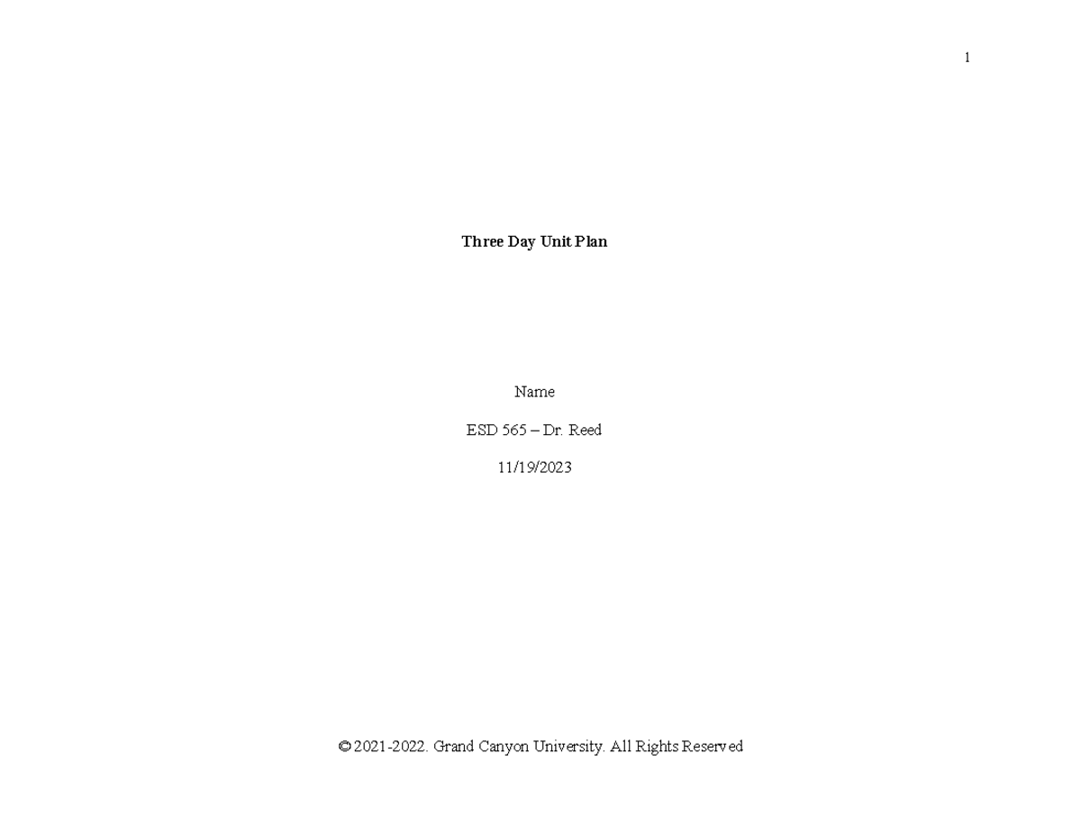 ESD 565 Final Unit Plan: Science & Health for 5th Grade Students - Studocu