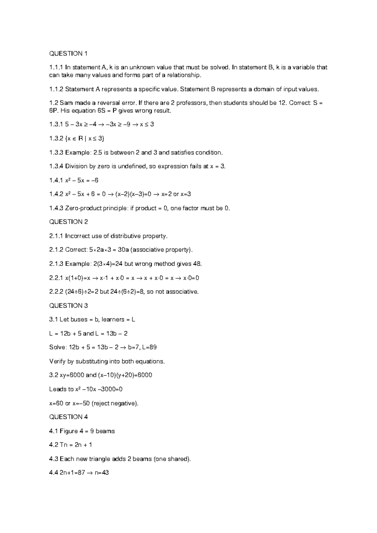 Math Practice Questions and Solutions - Studocu