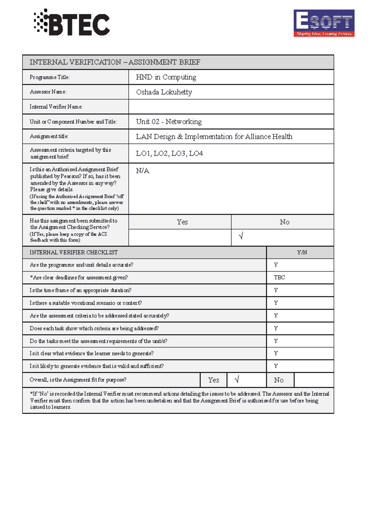Unit 02 Networking Assignment Auto Recovered Internal Verification Assignment Brief