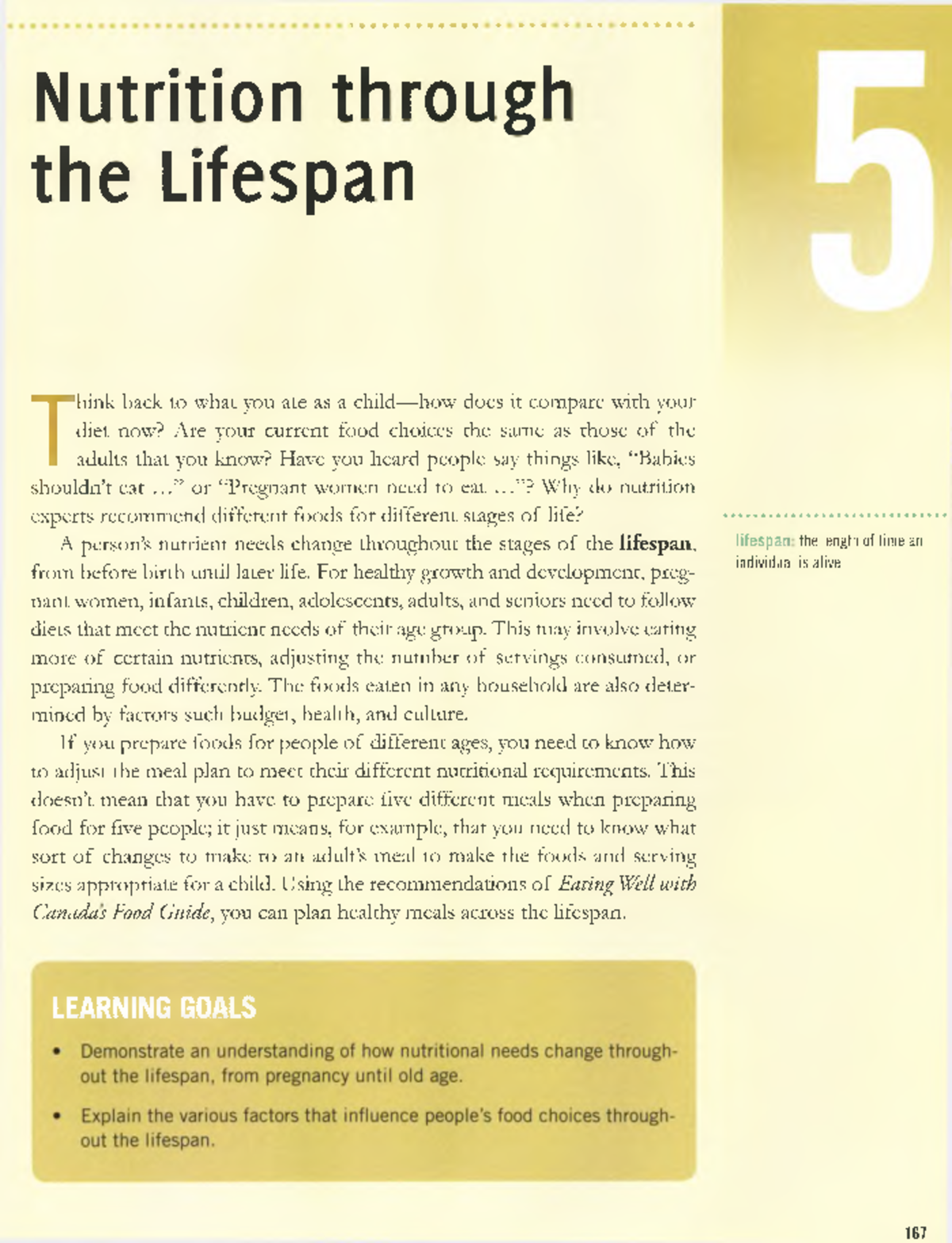 Nutrition5: Chapter 5 - Nutritional Needs Across the Lifespan - Studocu