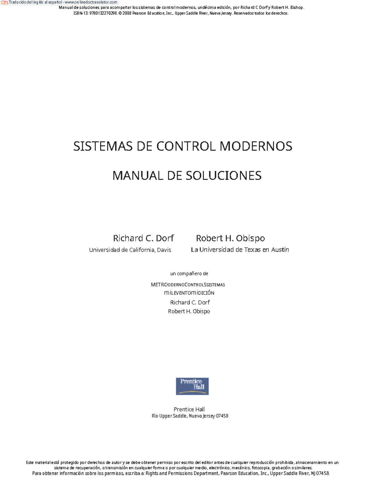Solucionario Capítulo 1: Sistemas de Control Moderno - Notas de ...