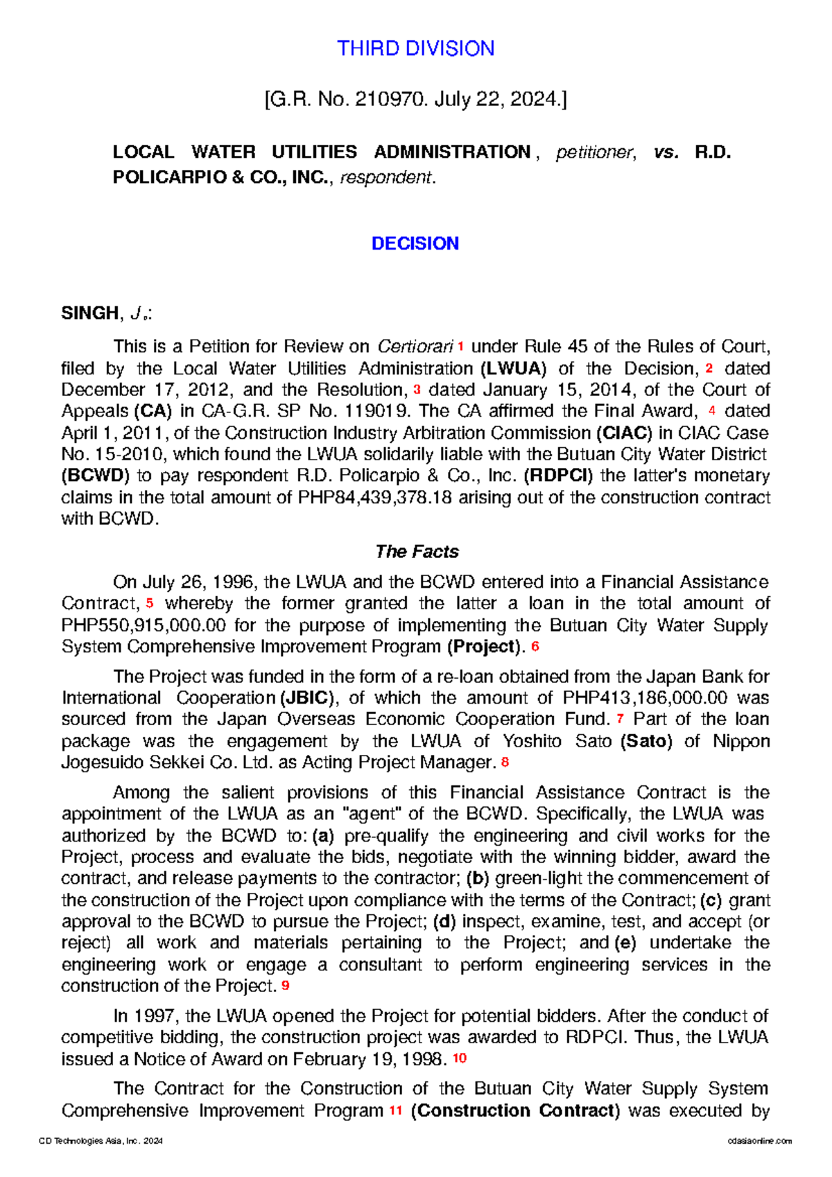Local Water Utilities Admin. v. R.D. Policarpio & Co., Inc. - Review ...