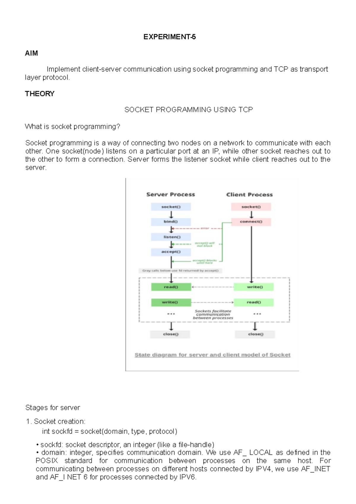 Exp7 - client-server communication using socket programming and TCP as transport layer ...