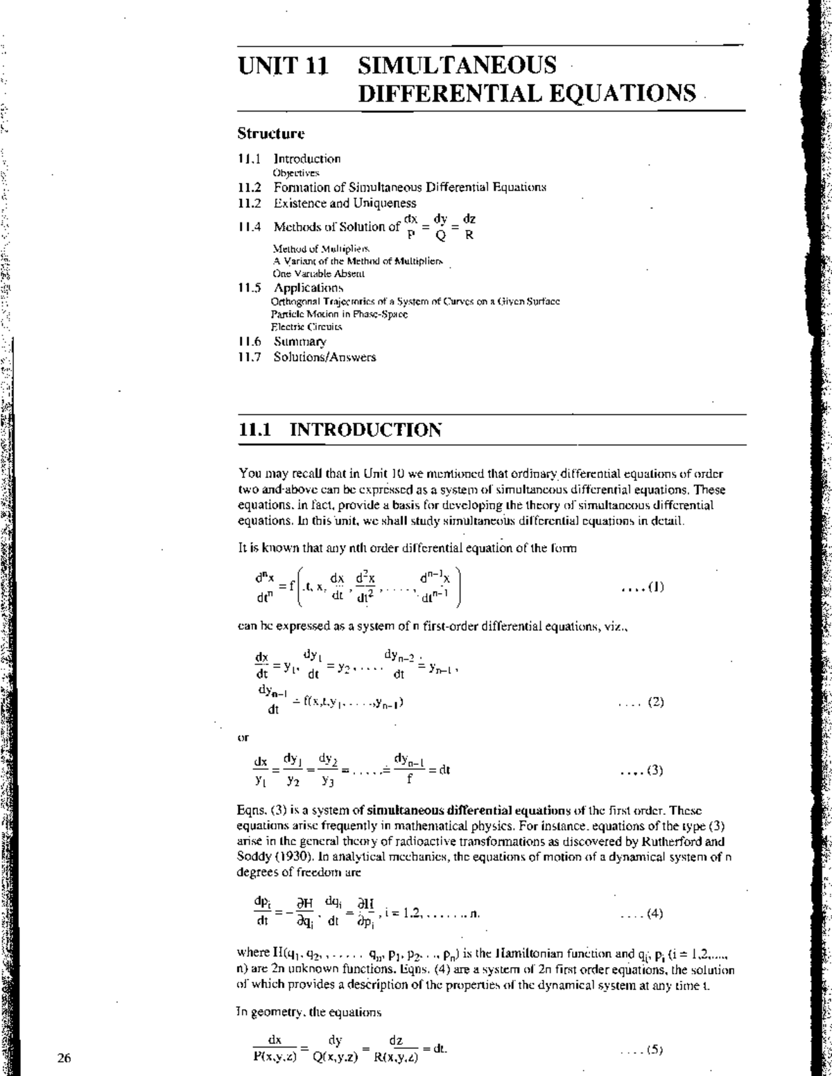 Unit 11 - Simultaneous Differential Equations Study Notes - Studocu