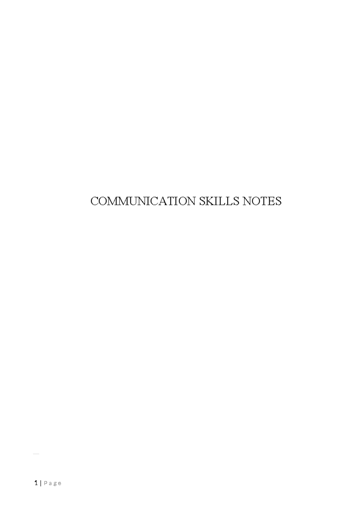 COMM 101: Communication Skills Notes - Introduction & Key Concepts ...