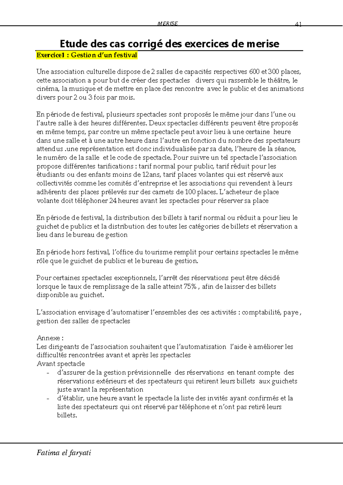 Etude des cas corrige des exercices de m - 41 Etude des cas corrigé des ...