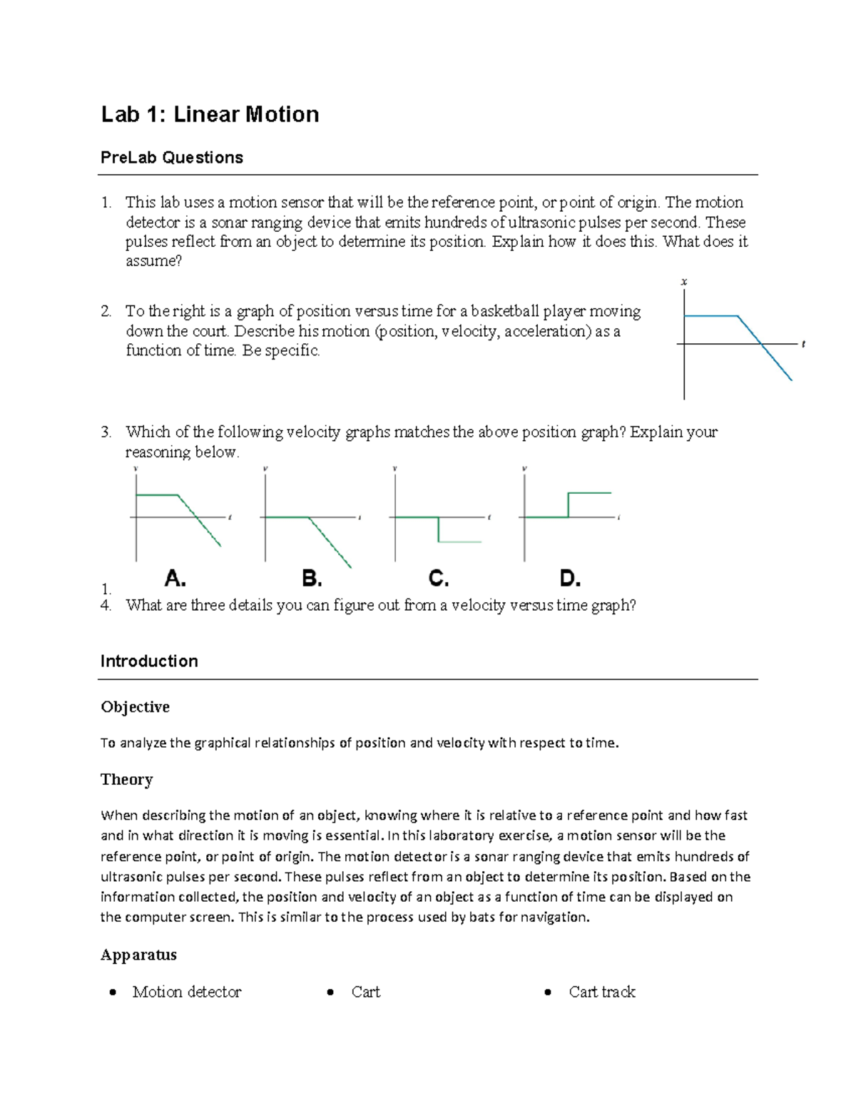 Lab 1 Write-Up: Analyzing Linear Motion in Physics 211L - Studocu
