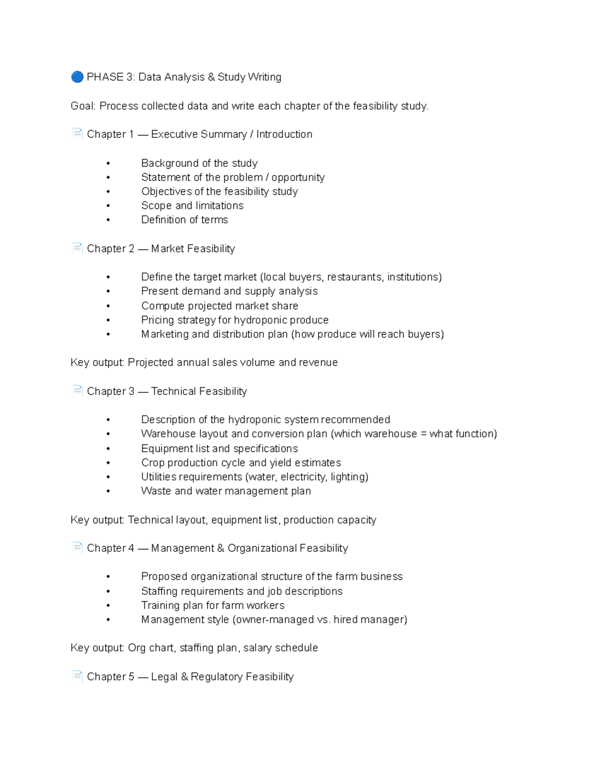 PHASE 3: Feasibility Study Outline and Data Analysis - Studocu