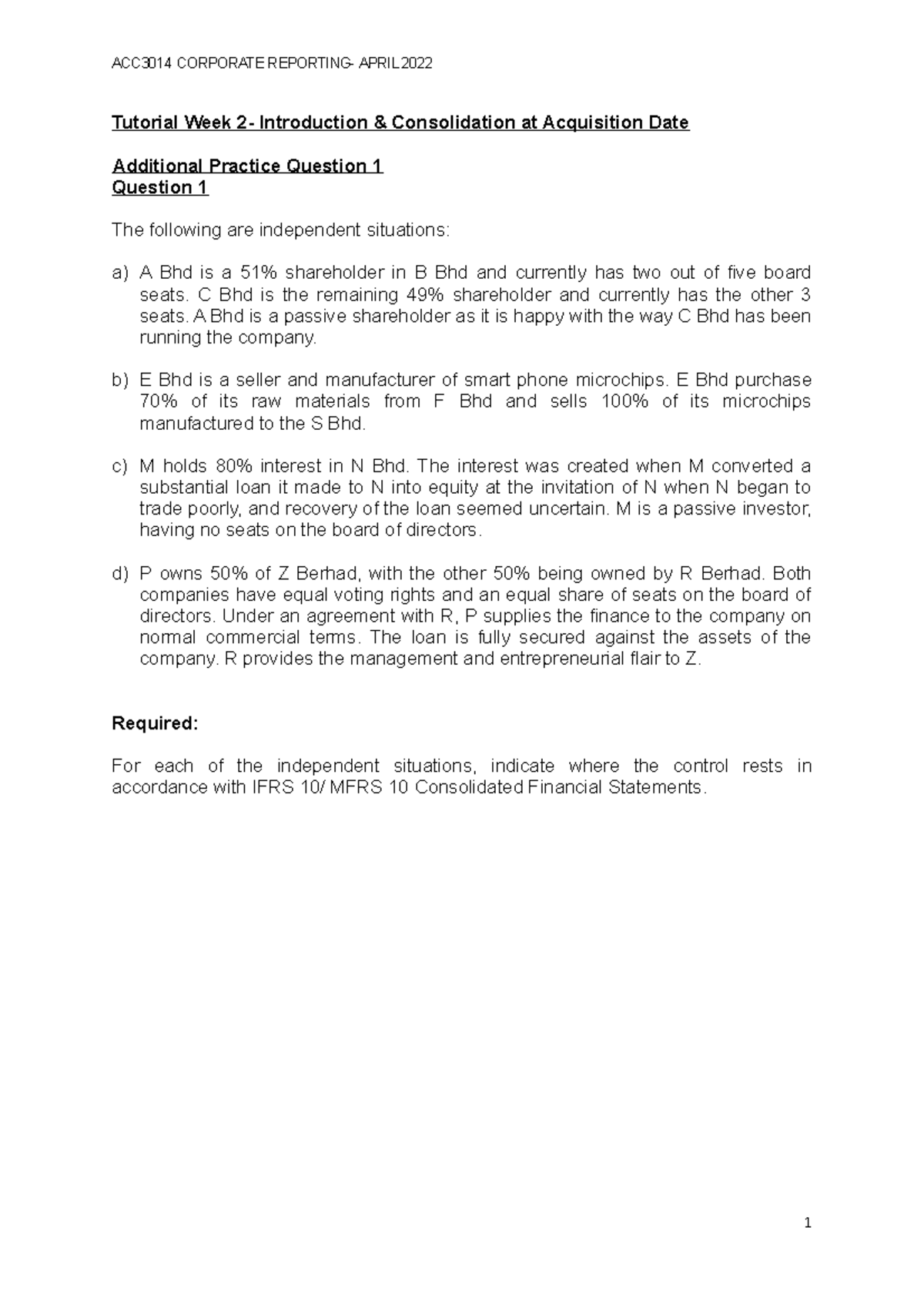 Tutorial Week 2 Questions and answer - Tutorial Week 2- Introduction ...