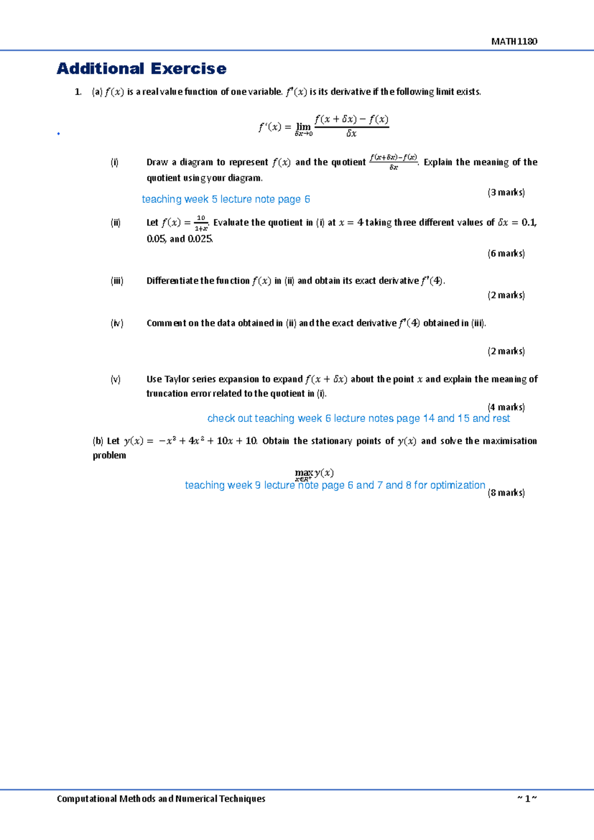 MATH Final Exam: Computational Methods & Numerical Techniques Notes ...