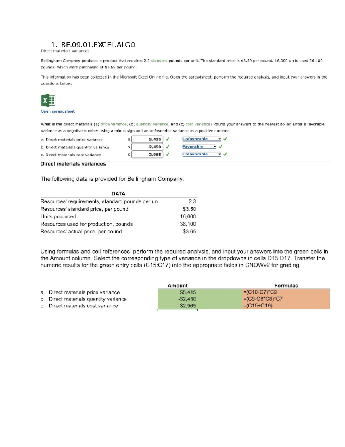 5-1 Problem Set - 1. BE.09.01.EXCEL 2. TMM. 3. BE.09.02.EXCEL 4. PR.08 Wood 26 linear ft. per ...