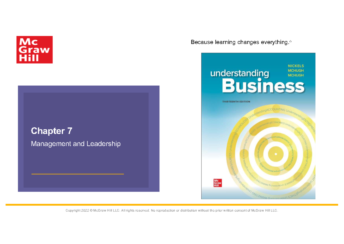 Chapter 7: Management and Leadership Overview - Key Functions and Roles ...