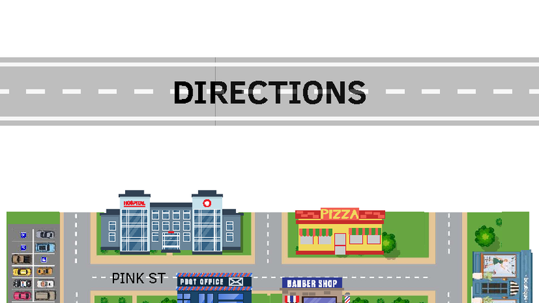 Mapa ciudad direcciones en inglés - Inglés - DIRECTIONS LARGE ST GREEN ...