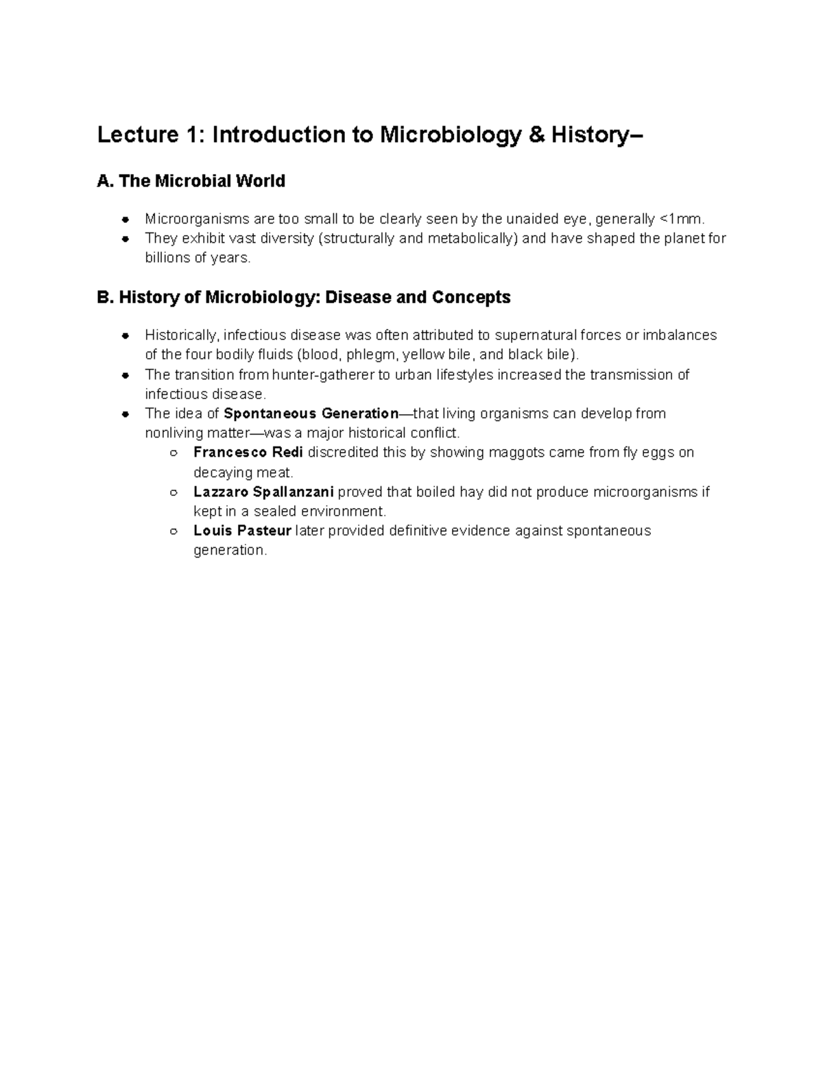 Lecture 1: Intro to Microbiology (Course Code: BIO101) - Studocu