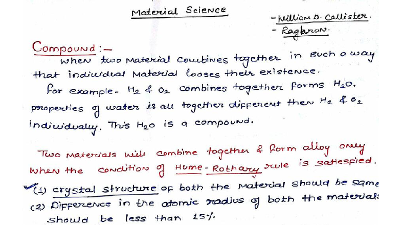 Material Science Notes (GATE) by Kulkurni Sir: Key Concepts and Bonding ...