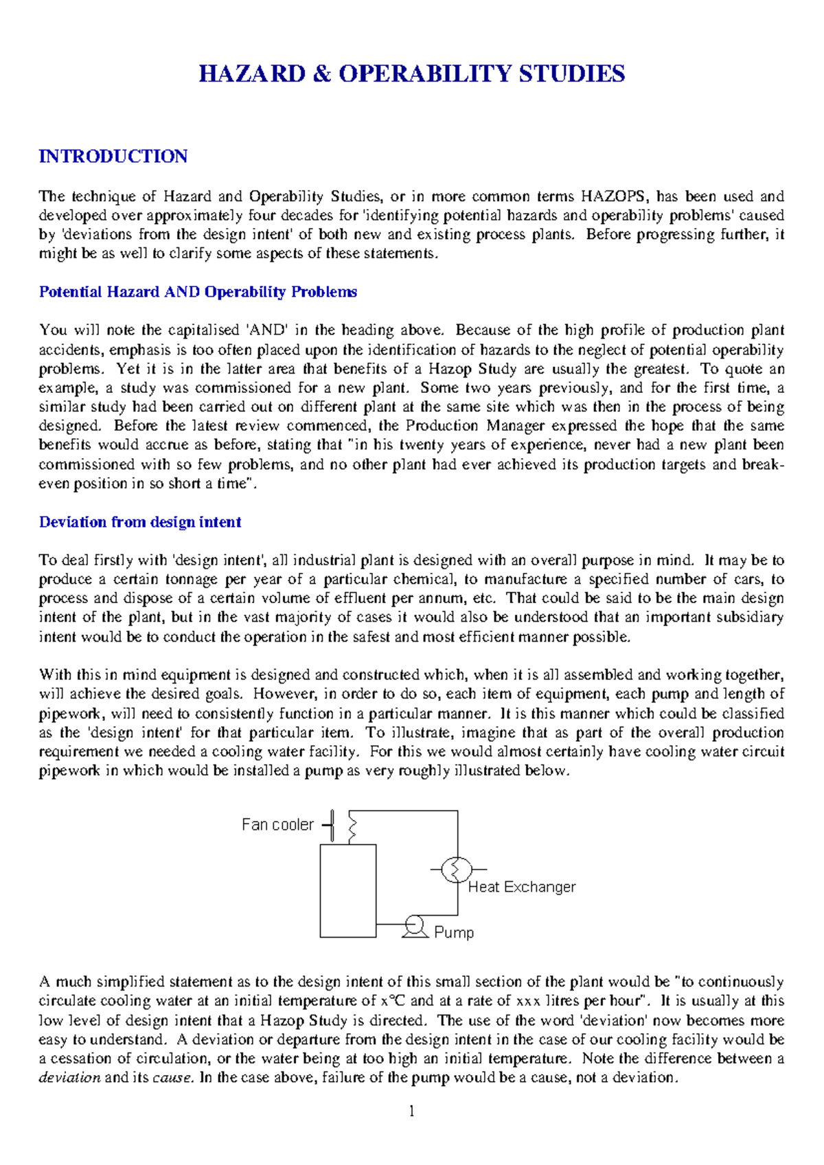 HAZOP Studies: Introduction and Methodology Overview - Studocu