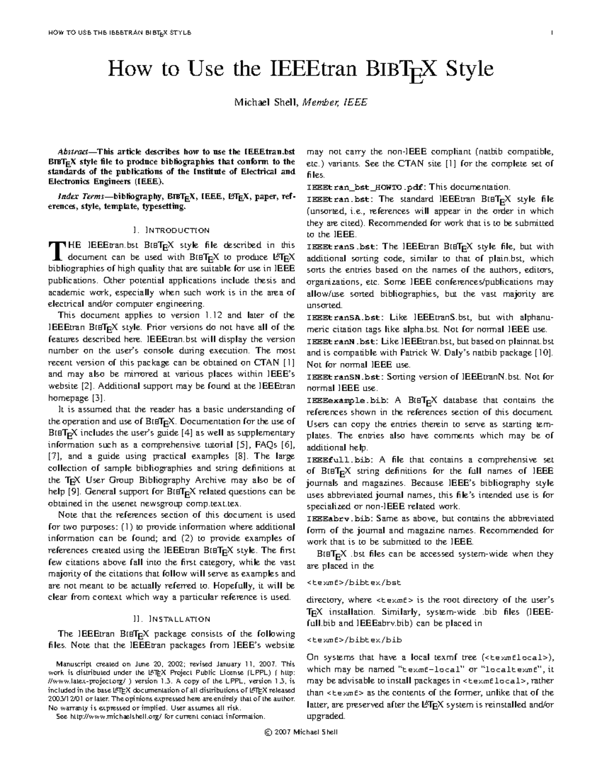IEEEtran BIBTEX Style Guide and Usage Instructions - Studeersnel