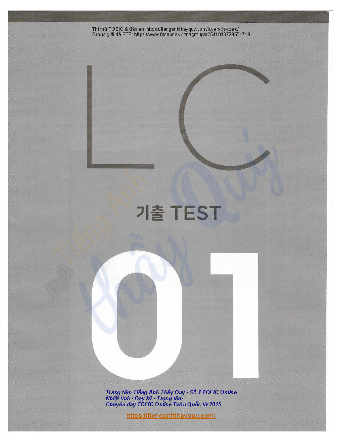 Test 01 - LC - TOEIC Preparation Resources and Support - Studocu