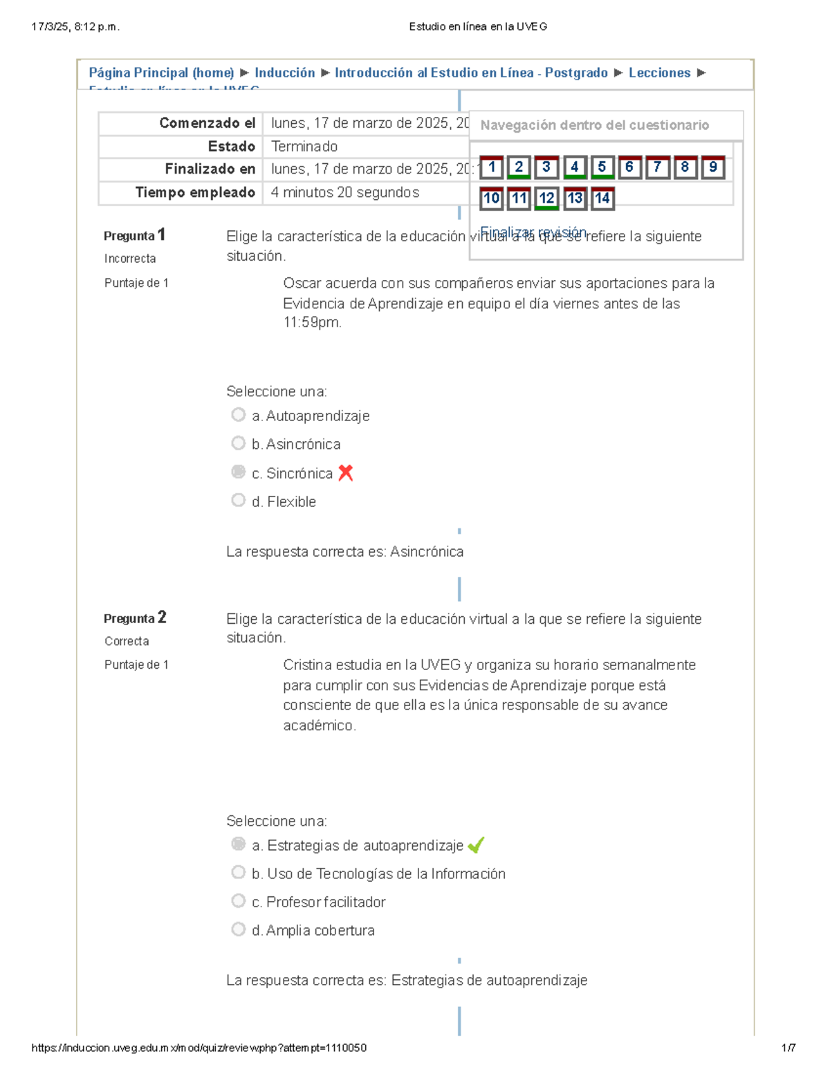 Guía de Estudio en Línea UVEG - Preguntas y Respuestas - Studocu