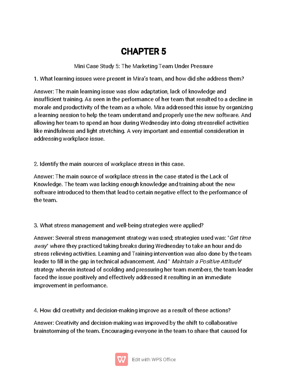 MGT-Activity: Mini Case Studies on Team Dynamics and Leadership - Studocu