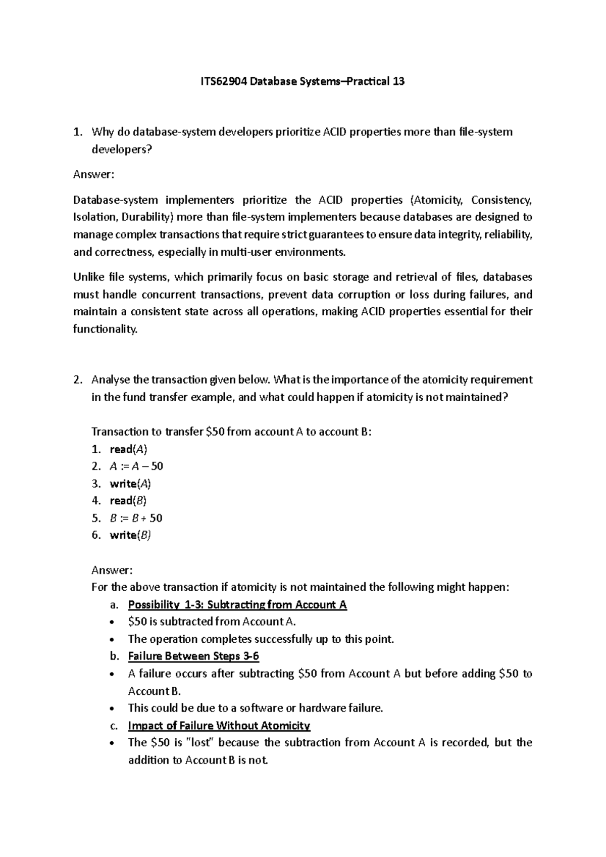 ITS62904 Week 12 - Transaction Processing & ACID Properties Analysis ...