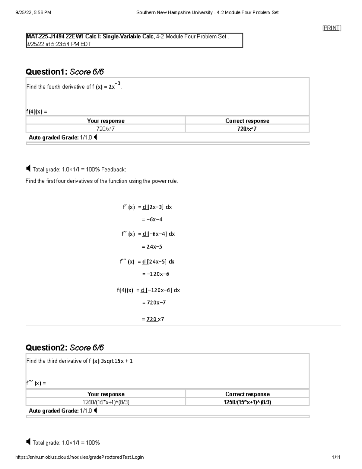 Mat 225 Calc l 4 2 Module Four Problem Set - ####### [PRINT] MAT-225-J1494 22EW1 Calc I: - Studocu