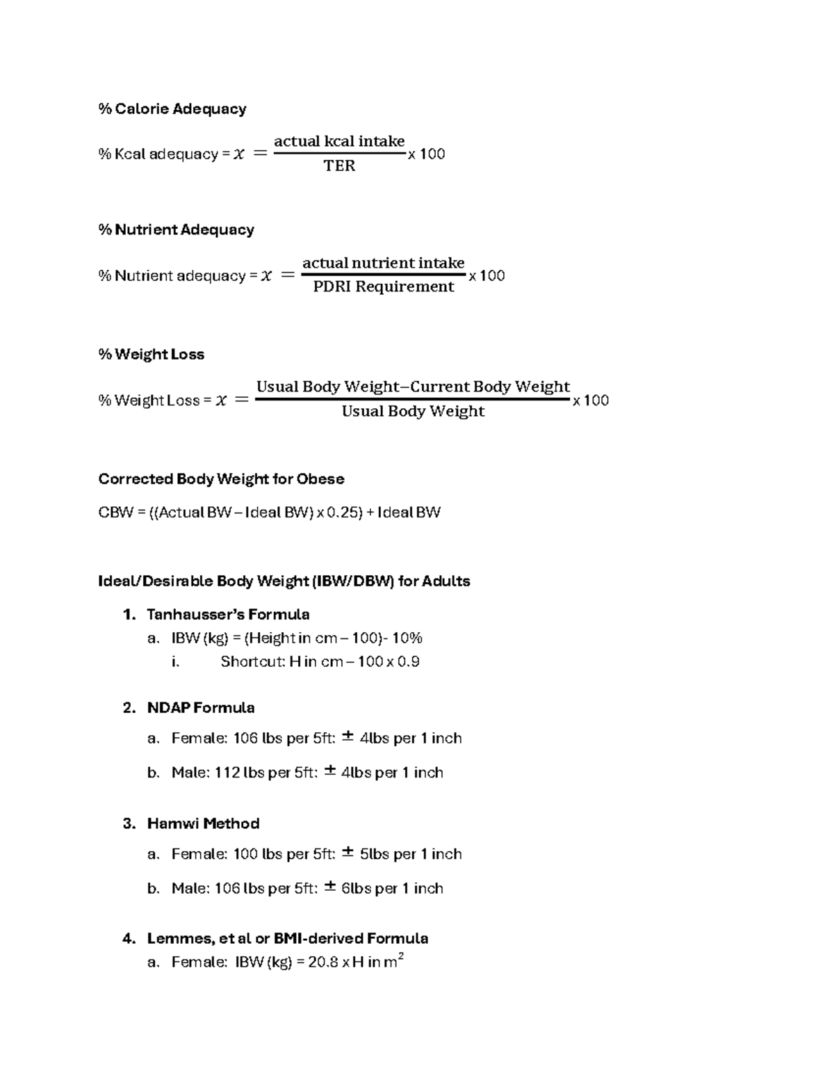 Formula for calorie and nutrient adequacy in weight management - Jaja ...