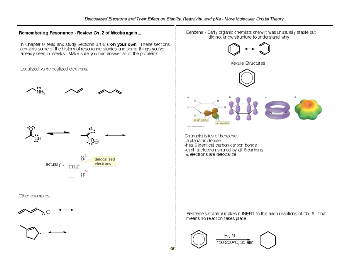 Chem201 Resonance and Acidity - Delocalized Electrons and Their Effect ...