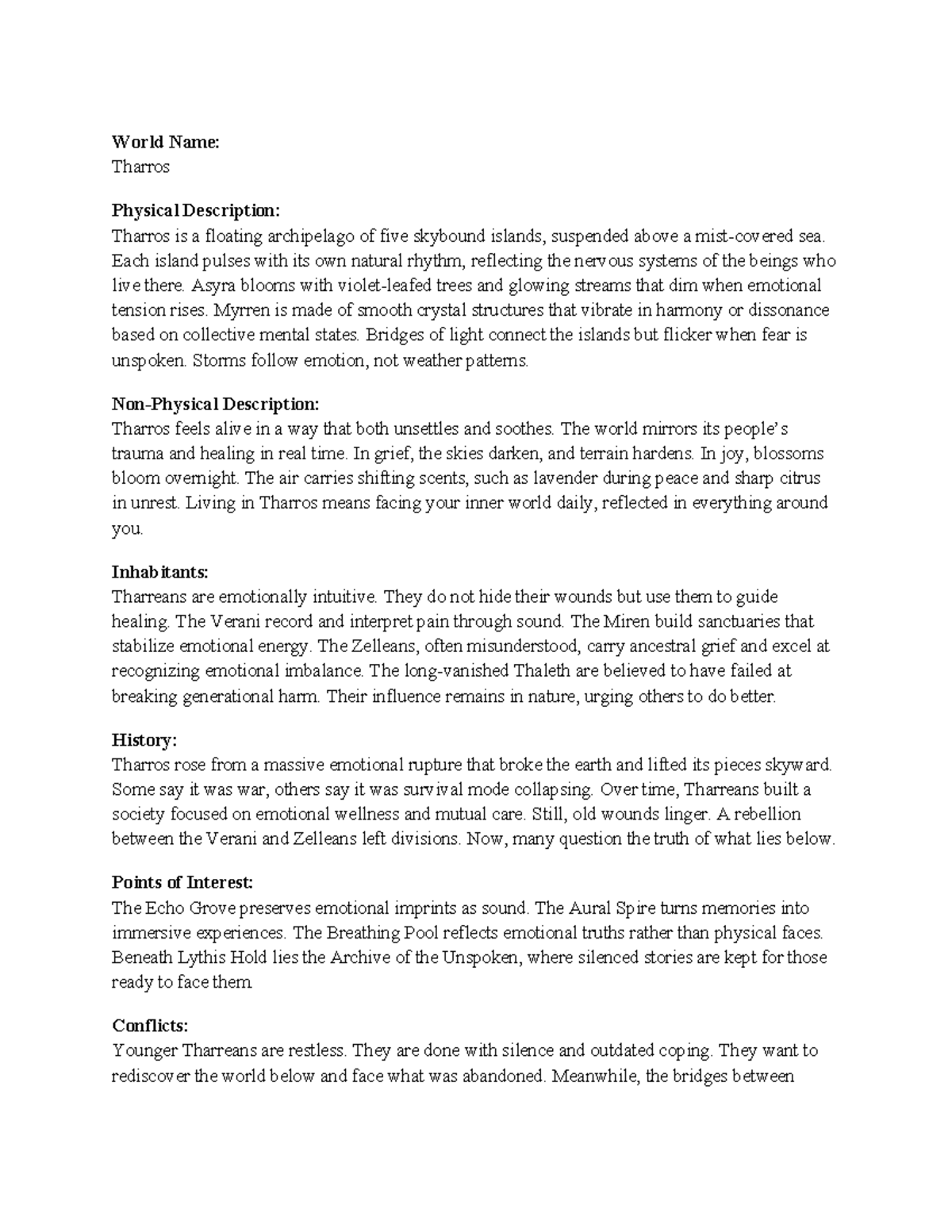 COM-326 4-3 Activity: Exploring the Emotional World of Tharros - Studocu