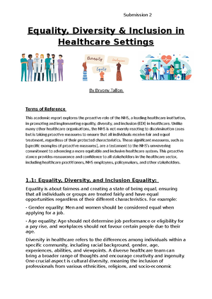 [Solved] Analyse how at least 2 of the protected characteristics have ...