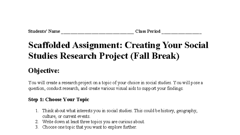 SS Research Project Guide: Step-by-Step Instructions - Studocu