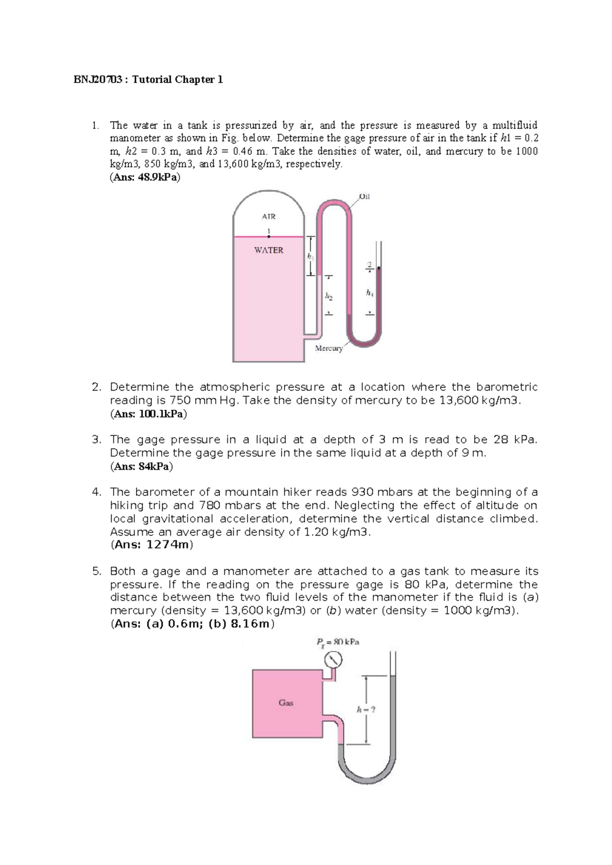 BNJ20703: Chapter 1 Tutorial - Practical Applications in Thermodynamics ...