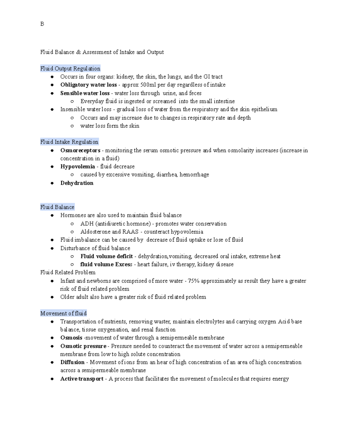Fluid Balance & Assessment of Intake and Output - Fluid Balance ...