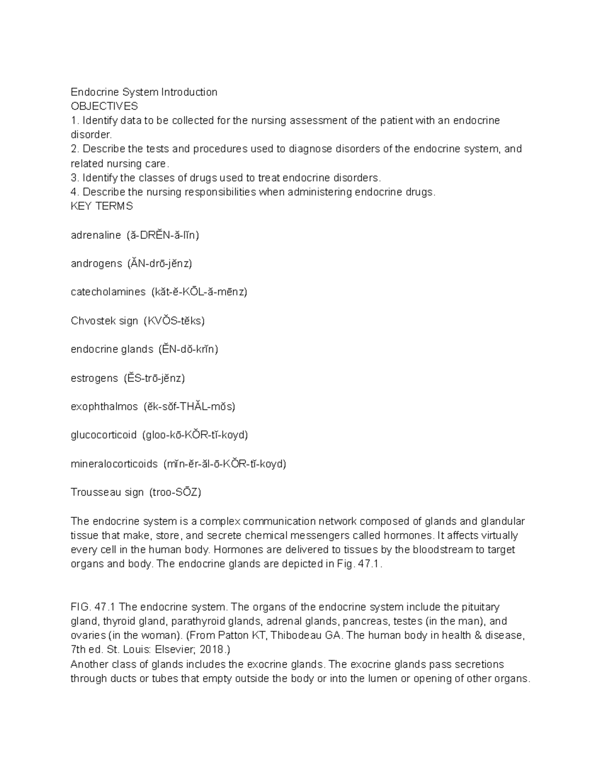 Endocrine System Assessment & Diagnostics: Nursing Guidelines (NUR 101 ...